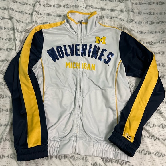 G-III | Jackets & Coats | University Of Michigan Sequin Zip Up | Poshmark